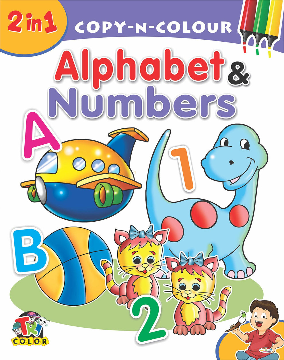 2 In 1 Copy N Colour-Alphabet & Numbers | Pinwheel Books